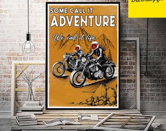Motorcycle Adventure Poster - Etsy