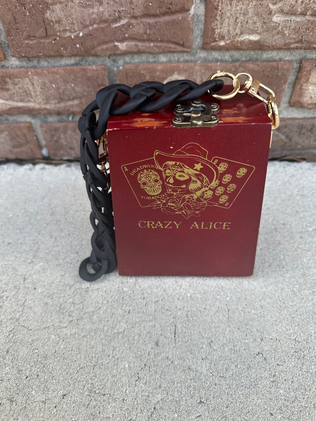 Crazy Alice Mini Cigar Box Purse/handbag (repurposed/upcycled Cigar Box ...