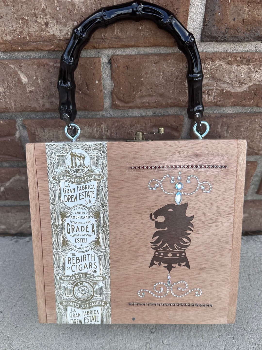 Fierce Lion Cigar Box Purse/handbag Top Handle-(repurposed/upcycled ...