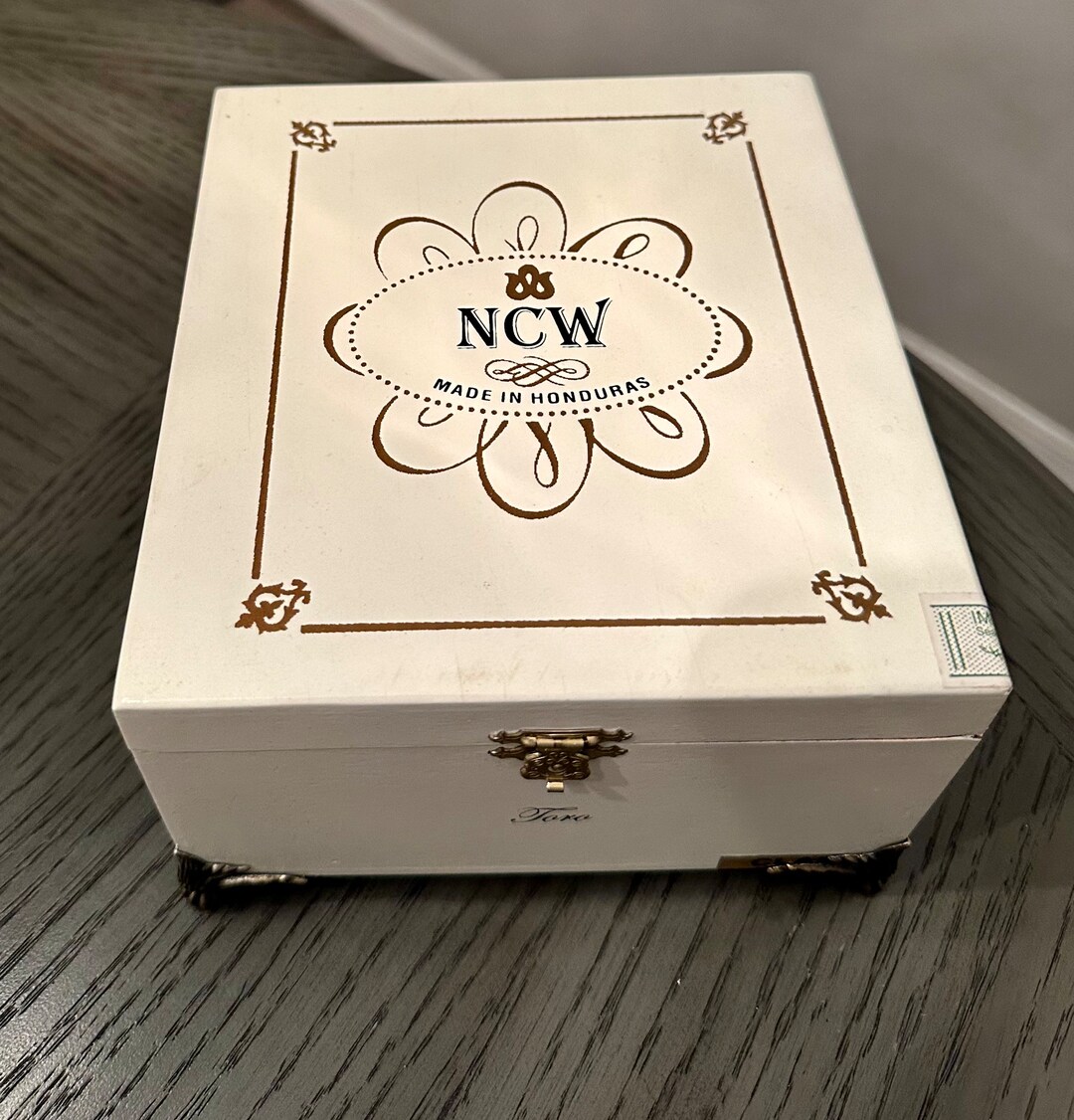 Upcycled Solid Wood Cigar Box Jewelry Box, Brass Feet - Etsy