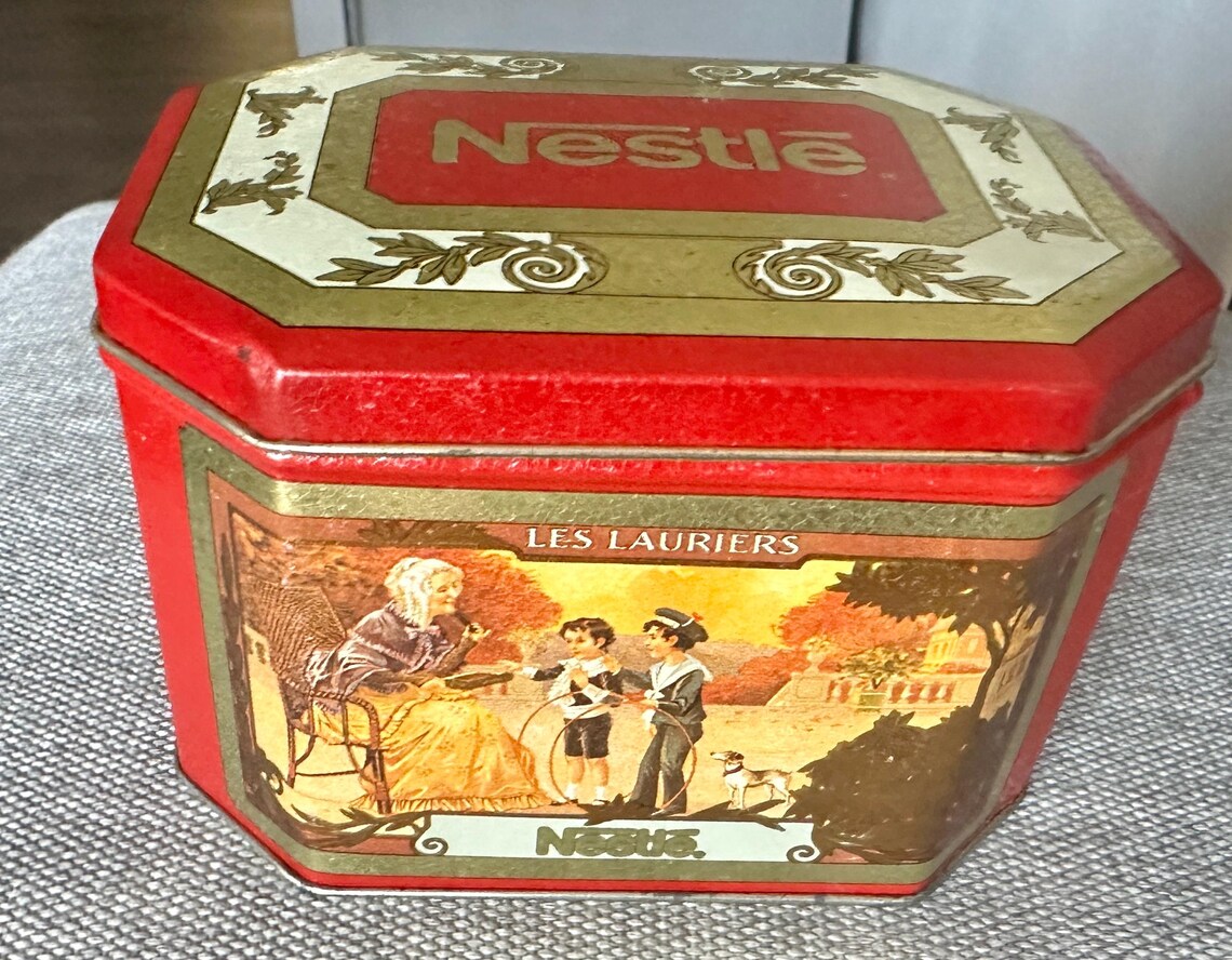 Vintage Nestle Octagon Cookie/candy Tin - Etsy