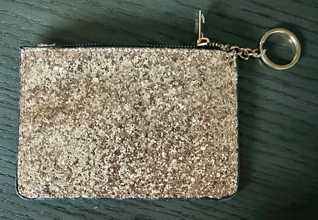 Mini Wallet-gold Glitter With 2 Interior Card Slots & a Keyring - Etsy
