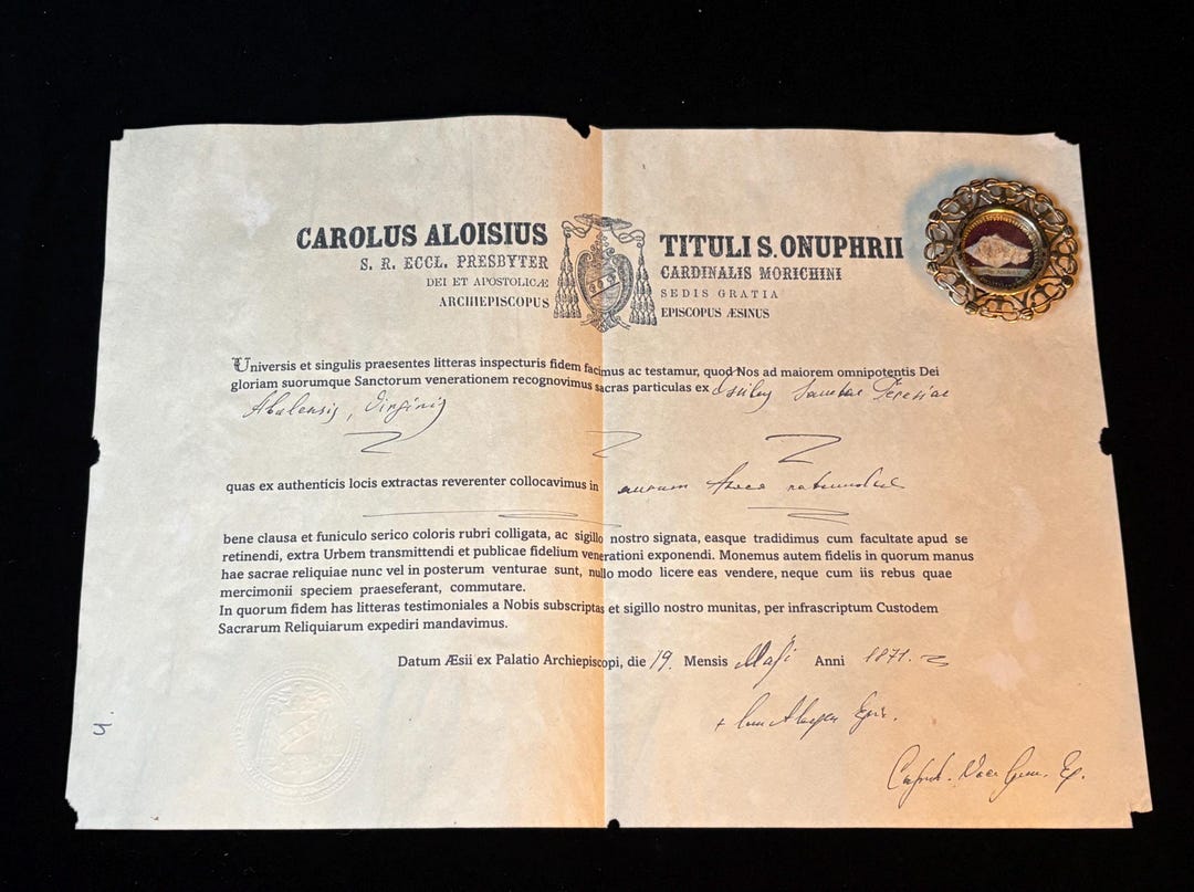 Rare 19th C. Relic of St. Teresa of Ávila With COA – Ex Ossibus, 1877 ...