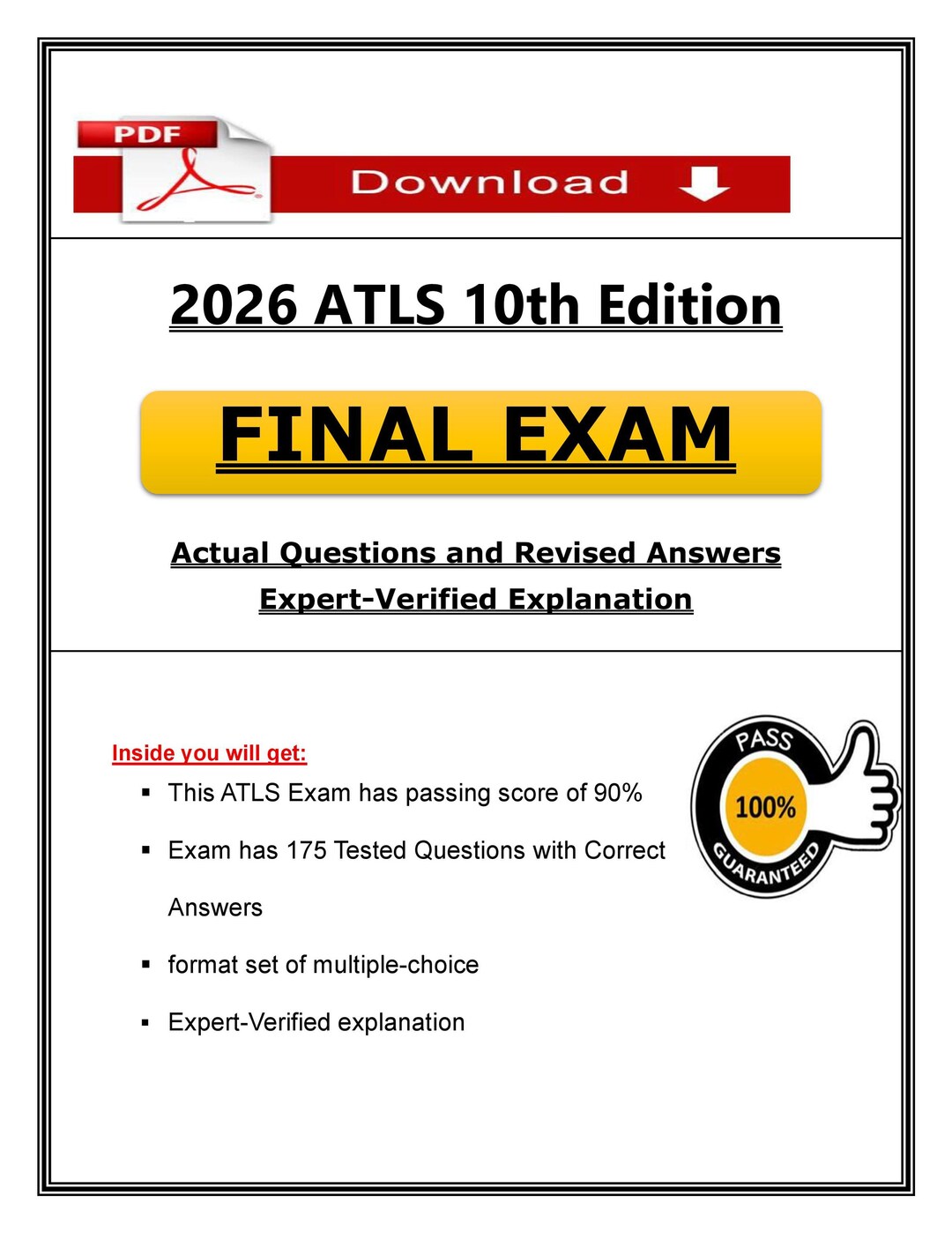 Examen final de ATLS 2026, 10.ª edición: respuestas correctas y ...