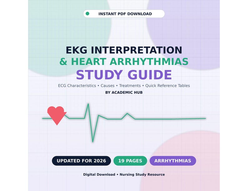 EKG Interpretation & Arrhythmias Study Guide 2026 | ECG Causes and ...