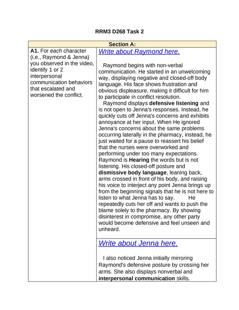 WGU RRM3/D268 Tasks 1-3 Template (2026) – Intro to Communication ...