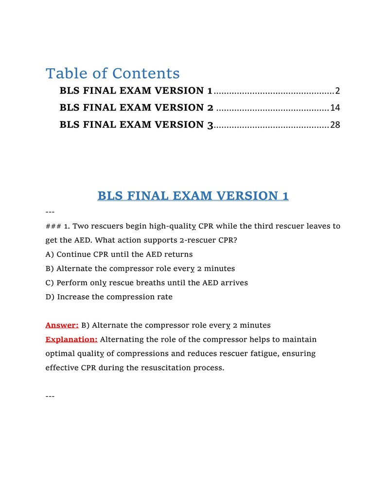 2026 ARC BLS Final Exam Practice Bundle (3 Full Set Exams) - Etsy Canada