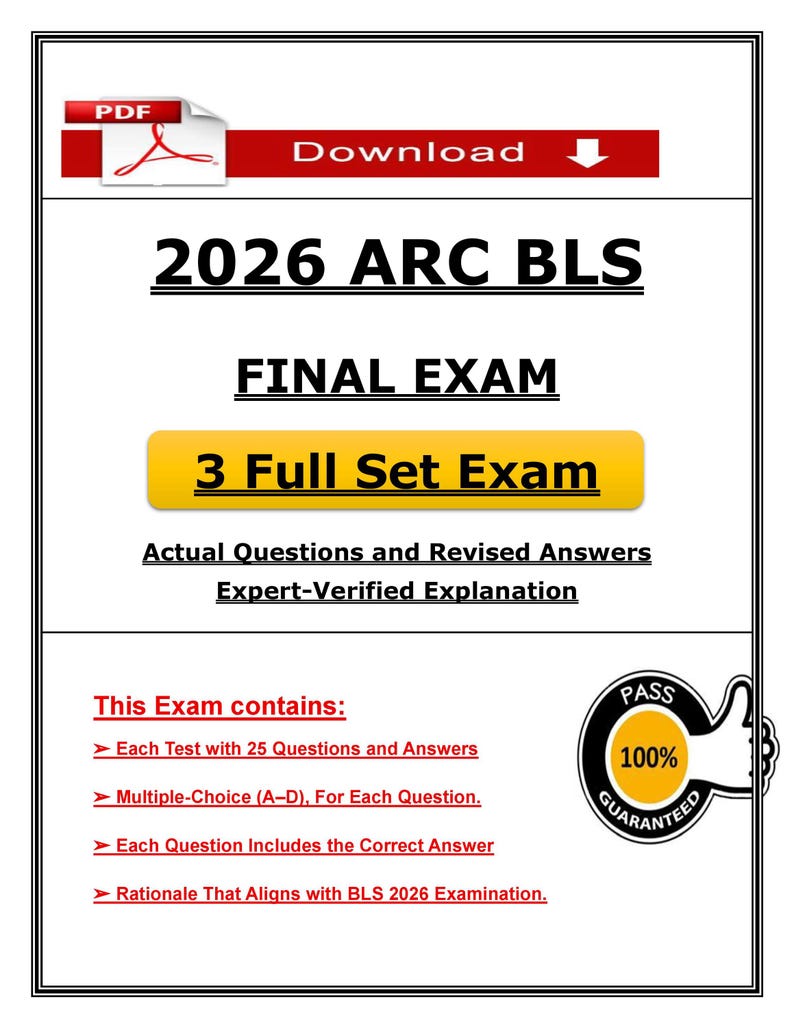 ARC BLS Final Exam 2026 Bundle (3 Full Set Exams) - Etsy Canada