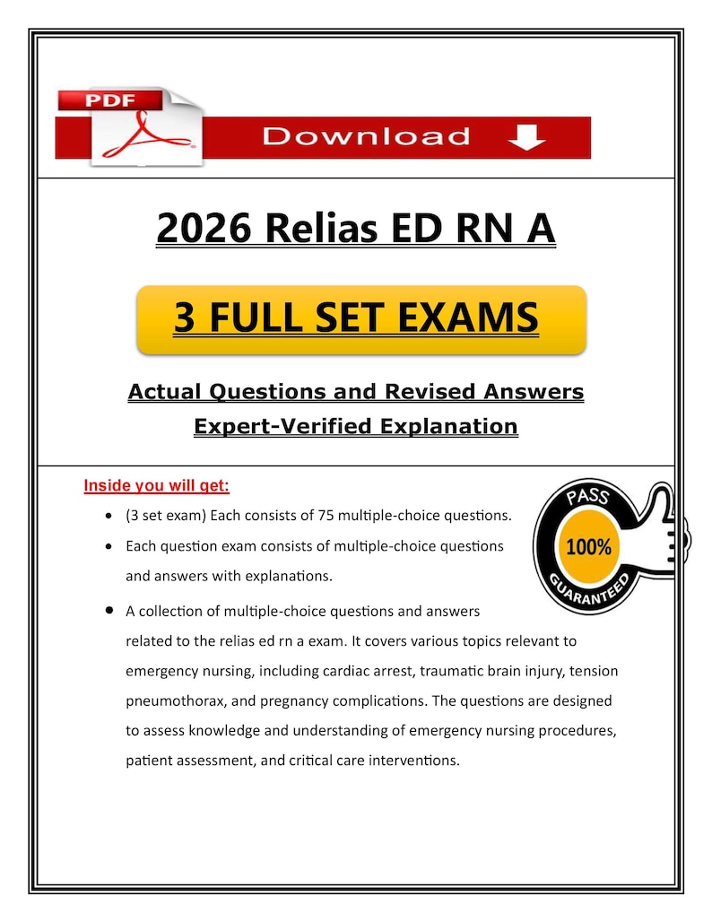 2026 Relias ED RN A Exam Bundle – 3 Full Exams + Rationales PDF - Etsy UK