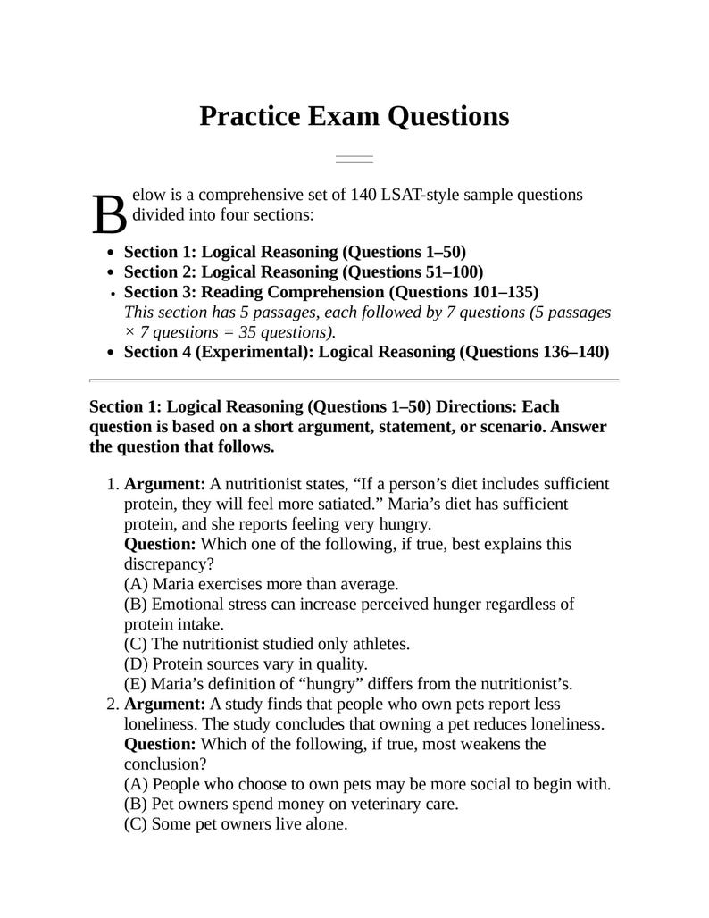 LSAT Practice Tests 2025-2026 PDF | 500 Questions | Logical Reasoning ...