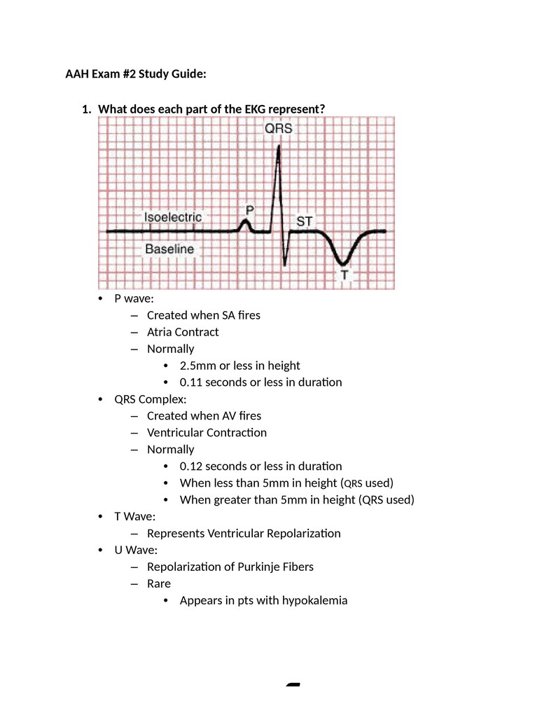 AAH EKG Reading Study Guide PDF | How to Read Ekgs, Waves & Intervals ...