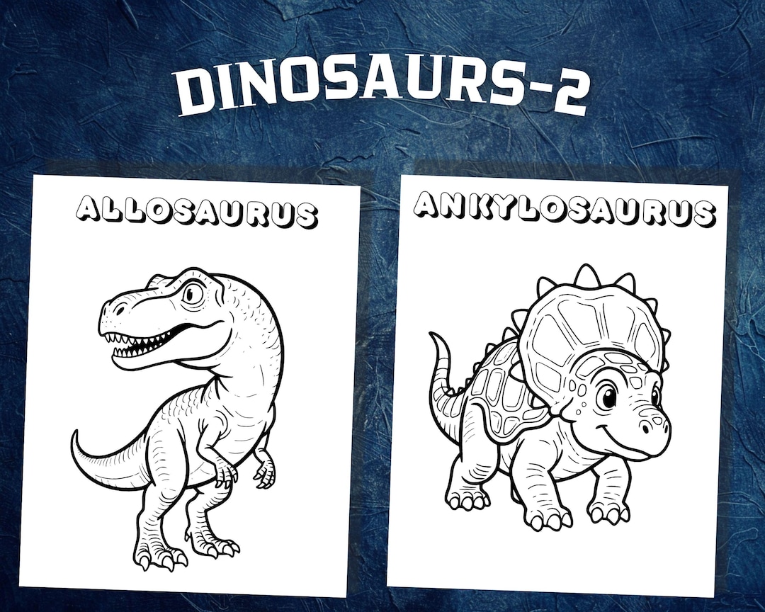Dinosaur Coloring Pages – Kids Printable Dino Coloring Book, Preschool ...