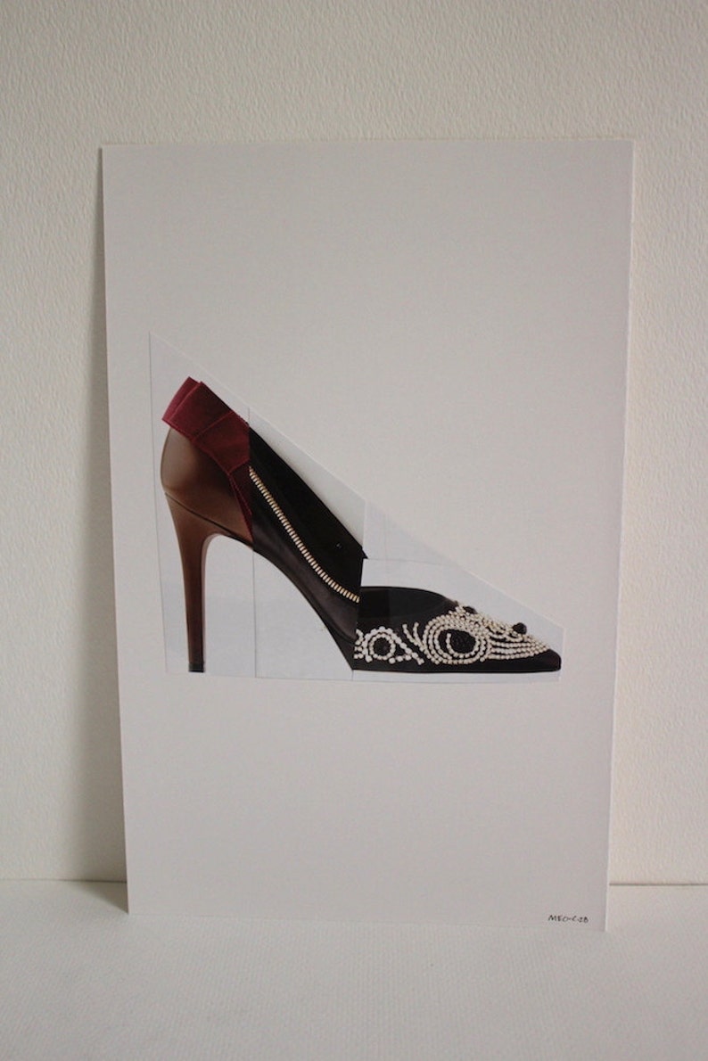Original Magazine Collage Fashion Shoe Illustration // Fashion Art ...