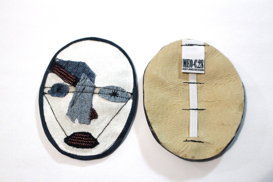 Canvas and Denim Abstract Face Shoe Decal/ Sneaker Accessory/ Customize ...