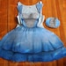 Blue Hand Painted Paper Doll Tutu Dress//knit Mini Dress Faux - Etsy