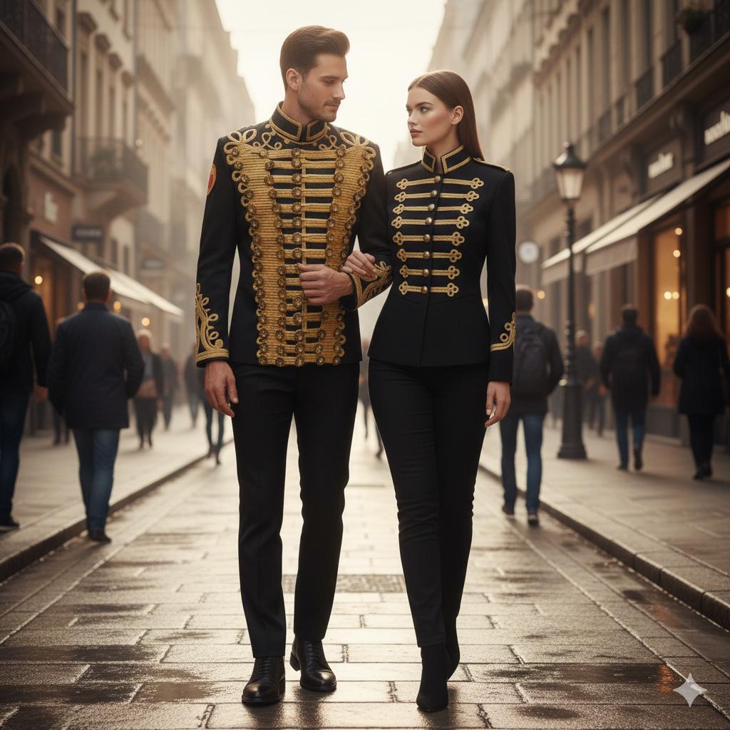 Michael Jackson Inspired Military Jacket – Black Gold Braided Wool Coat ...