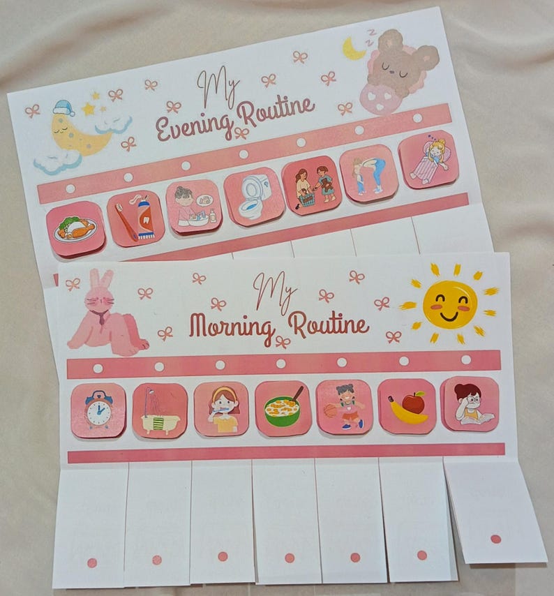 Editable Kids Daily Routine Chart Printable | Visual Schedule for ...