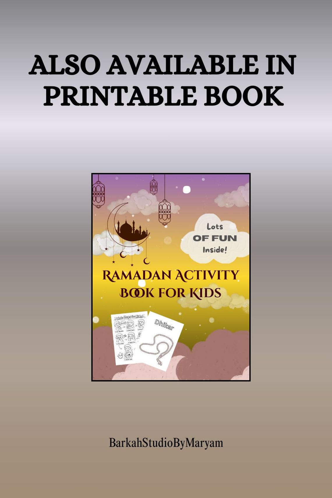 Activity Book for Kids | Islamic Printable Worksheet | Digital Download ...