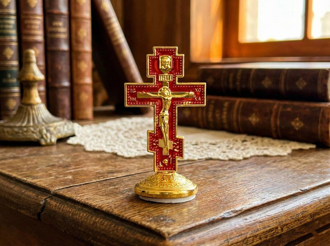 Red Car Cross 3.3 In, Orthodox Auto Cross, Blessed Car Crucifix ...