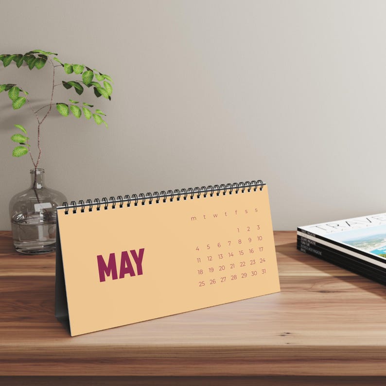 Funky 2026 Calendar Desktop Calendar | Pink Purple Desk Calendar - Etsy