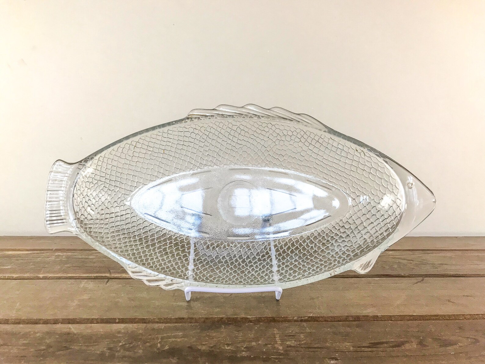 Vintage Pressed Glass Fish Plates, Jeanette Glasbake Oven-to-table, Set ...