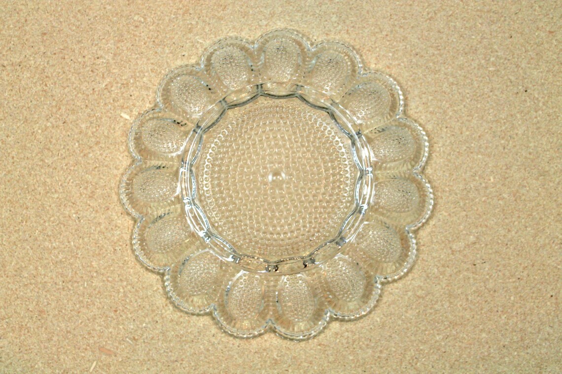 Clear Hobnail Glass Deviled Egg Plate Relish Dish Vintage - Etsy