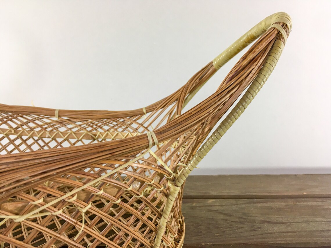 Large French Country Wicker Basket With Decorative Round - Etsy