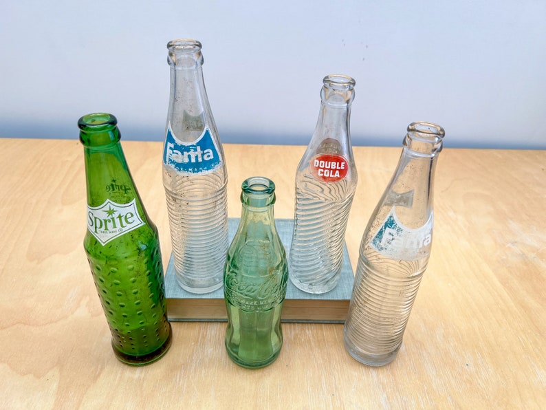 Antique Soda Pop Bottle Collection, Vintage Coca-cola, Sprite, Fanta ...