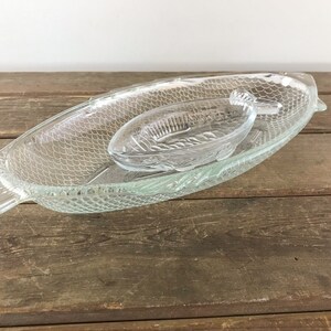 Vintage Pressed Glass Fish Plates, Jeanette Glasbake Oven-to-table, Set ...