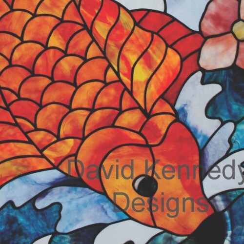 Koi Fish Stained Glass Pattern. © David Kennedy Designs. - Etsy