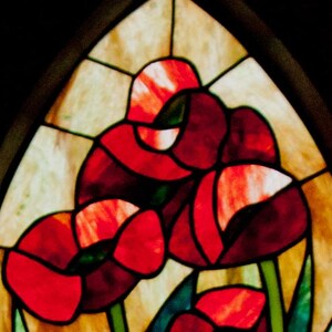 Gothic Poppies Stained Glass Pattern. © David Kennedy Designs. - Etsy
