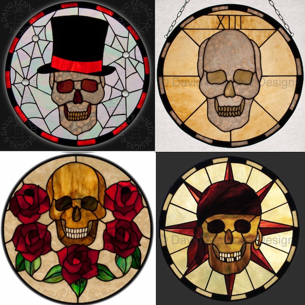 Stained Glass Skull - Etsy