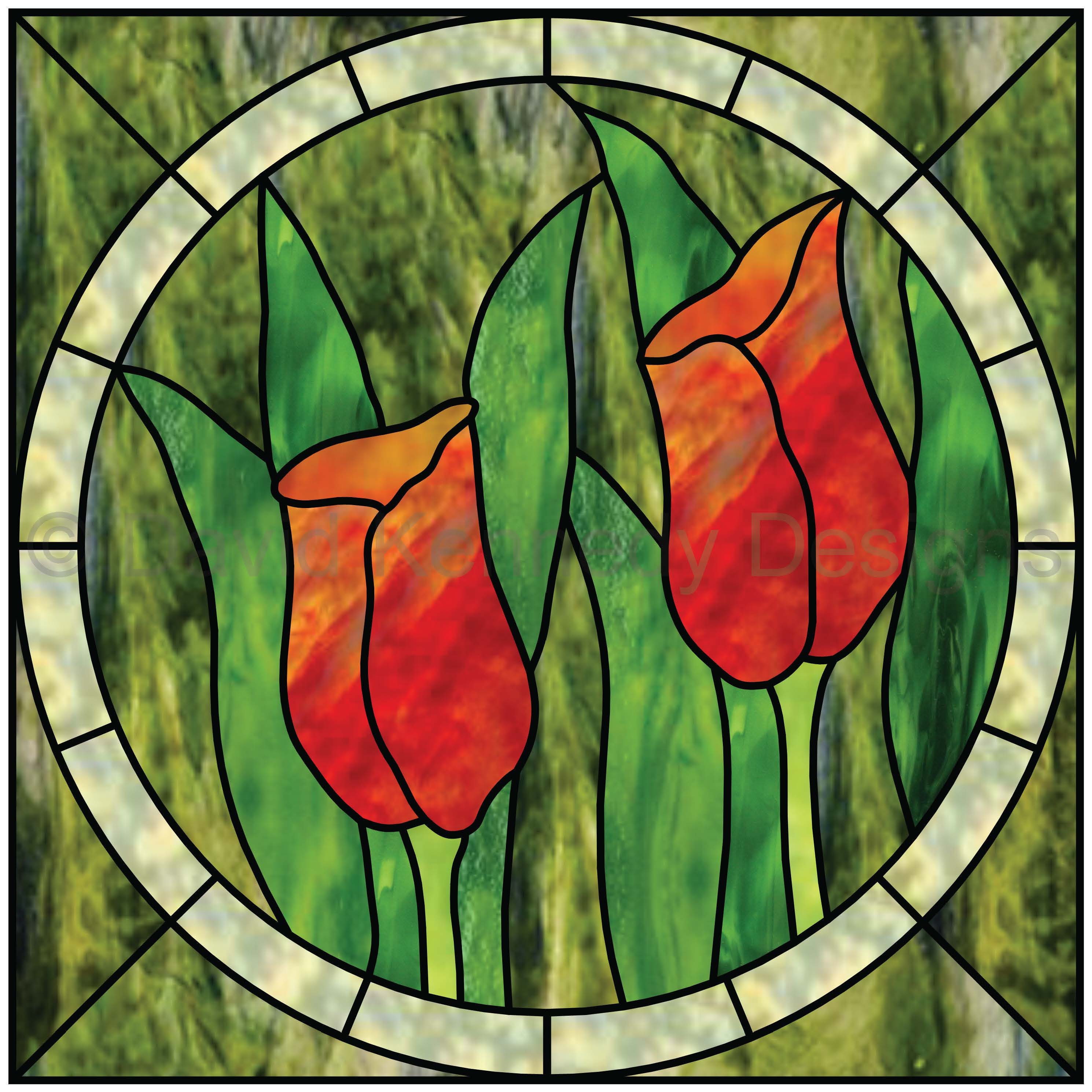 Stained Glass Tulips Patterns