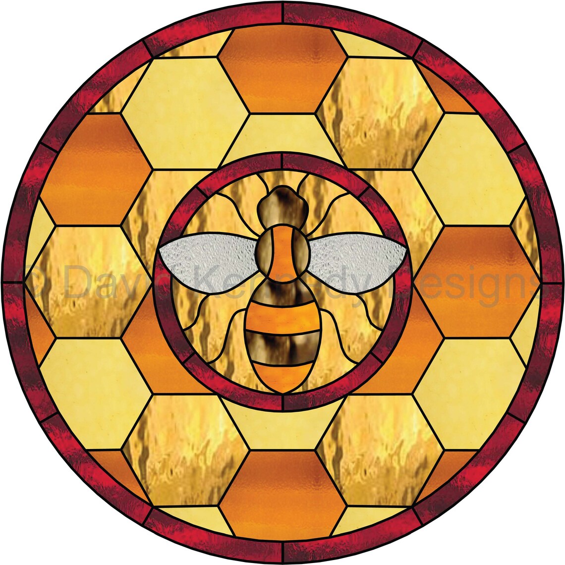Two Bees Stained Glass Patterns .© David Kennedy Designs. - Etsy