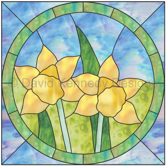 Free Stained Glass Patterns Daffodils at Gregory Butcher blog