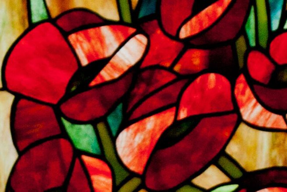 Gothic Poppies Stained Glass Pattern. © David Kennedy Designs. - Etsy