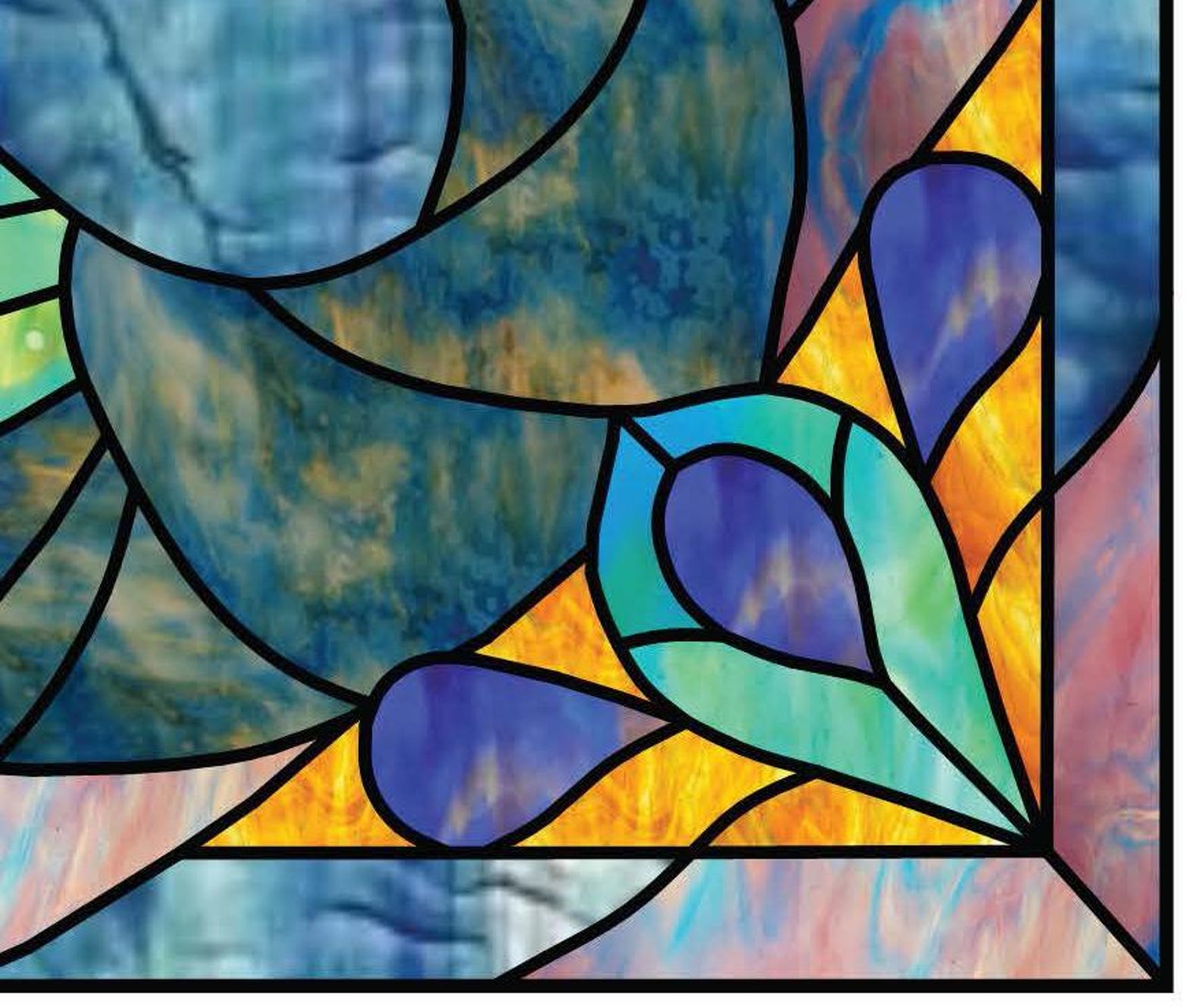 Peacock 1 Stained Glass Pattern. © David Kennedy Designs. - Etsy