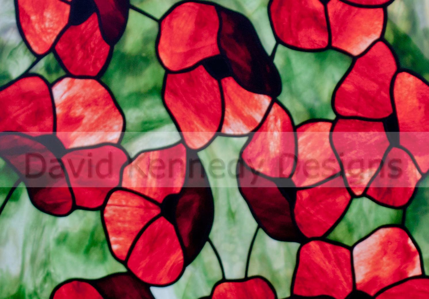 Poppies Stained Glass Pattern. © David Kennedy Designs. - Etsy