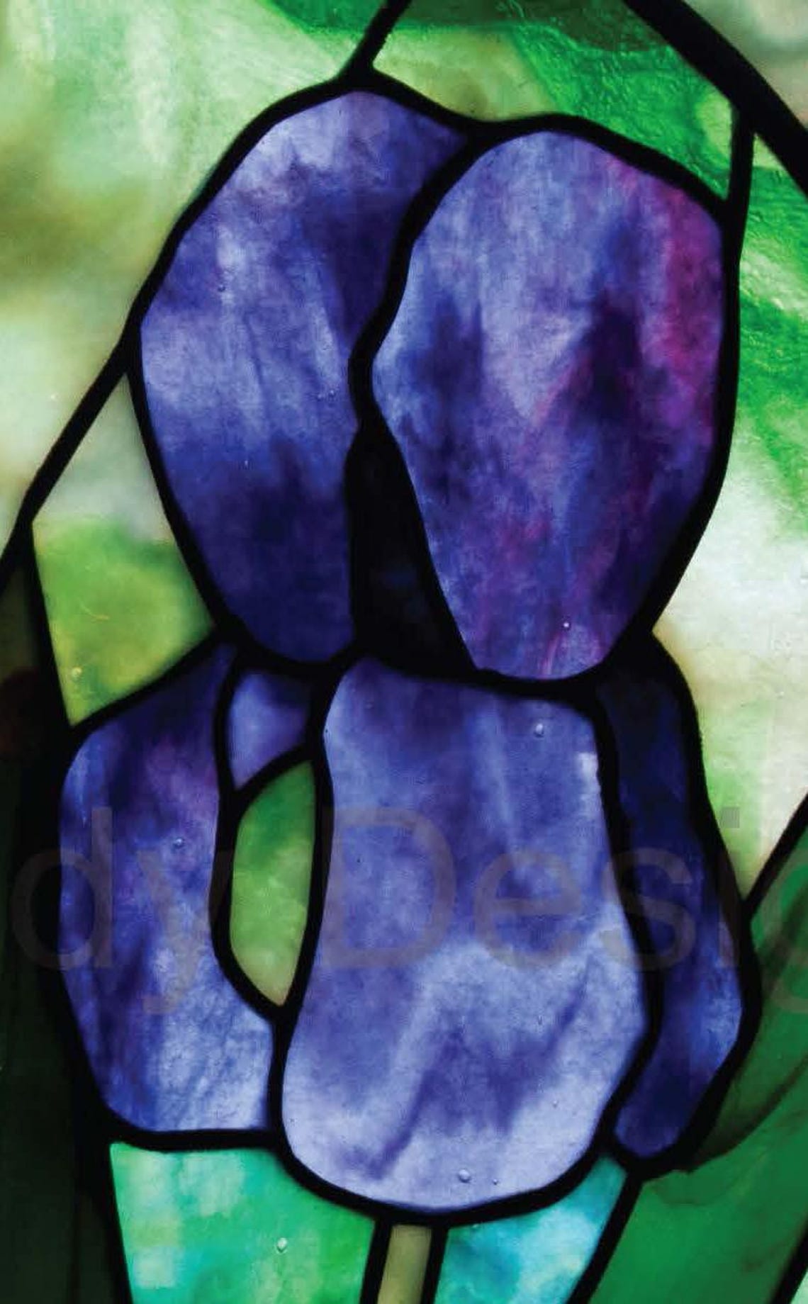 Two Irises Stained Glass Pattern.© David Kennedy Designs. - Etsy