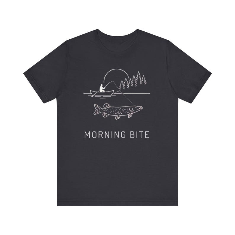Morning Bite Pike Fishing T-shirt – Minimalist Line Art Graphic Tee ...