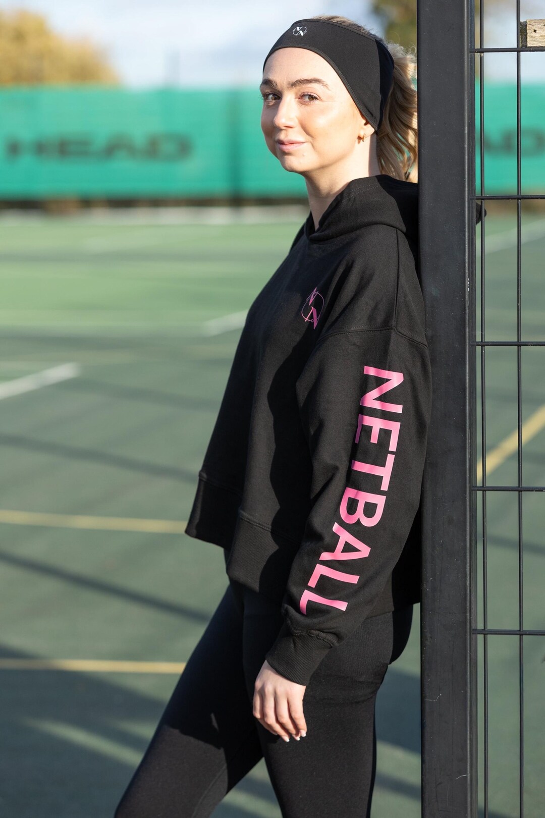Ladies 'netball' Arm Relaxed Hoodie Black & Pink - Etsy