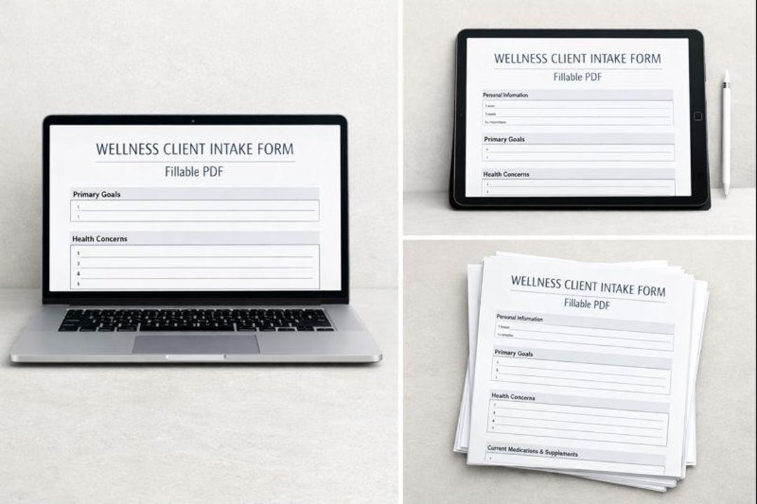 Wellness Client Intake Form – Fillable PDF - Etsy