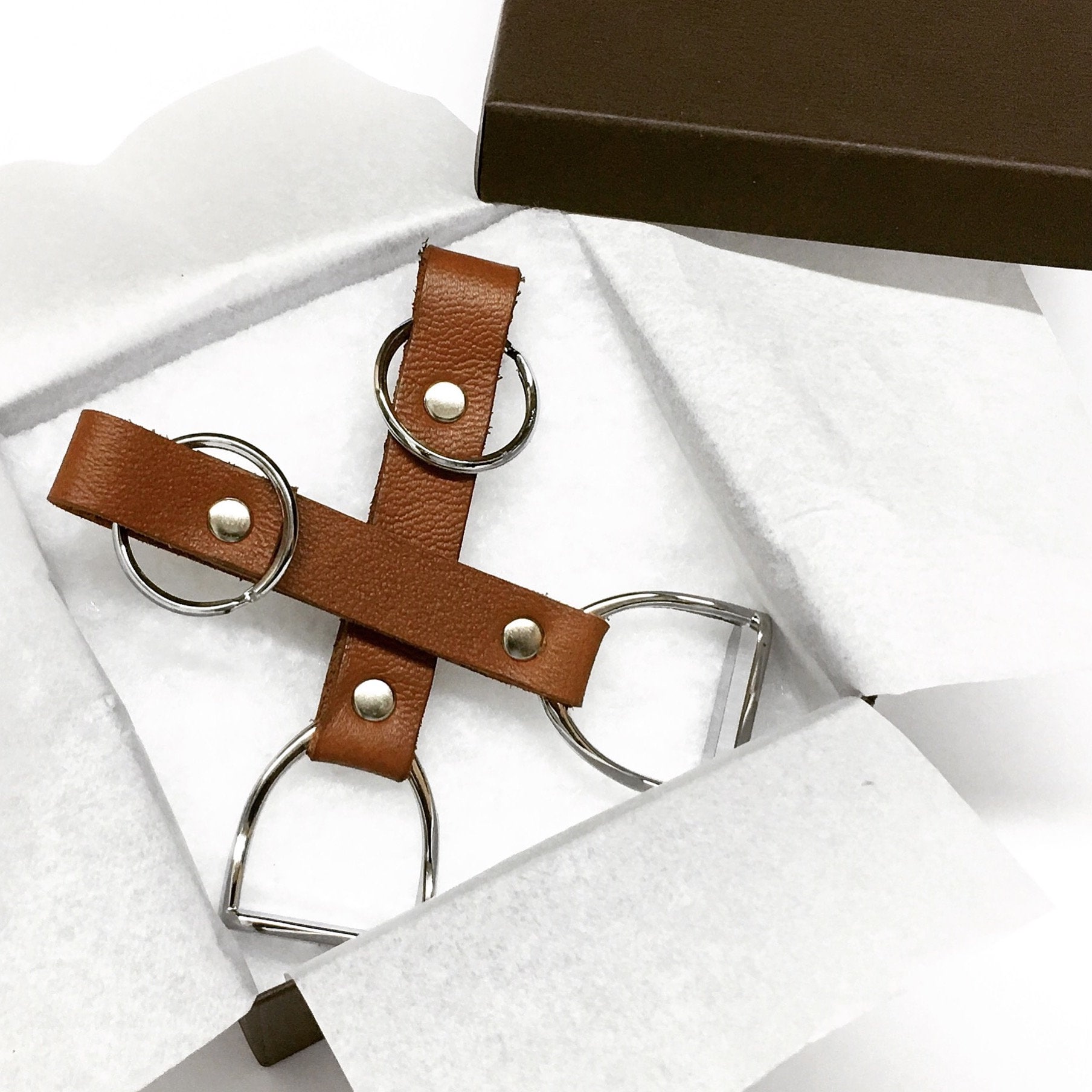 Two Brown Leather Key Chains With Stirrups - Free Gift Wrap - Etsy