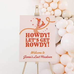 Last Rodeo Bachelorette Welcome Poster Template, Howdy Lets Get Rowdy ...