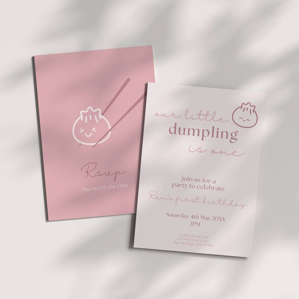 Dumpling Theme Birthday Invitation - Etsy