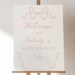 Preppy Pink Baby Shower Welcome Sign Template, Blush Hand Drawn Ribbon ...