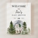 Wolf Baby Shower Welcome Sign Template, Wolf Pack Cub Theme, Winter ...