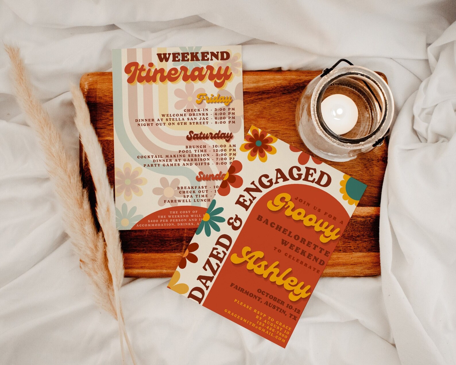 Dazed and Engaged Bachelorette Invitation and Itinerary Template ...