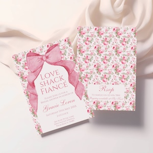 Love Shack Fiancé Bridal Shower Invitation Template, Love Shack Fancy ...