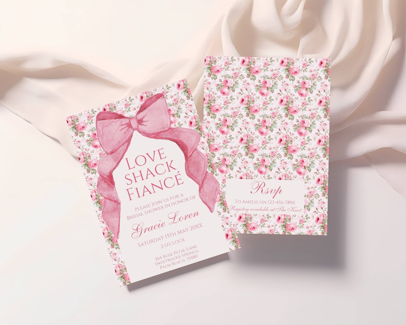 Love Shack Fiancé Bridal Shower Invitation Template, Love Shack Fancy ...